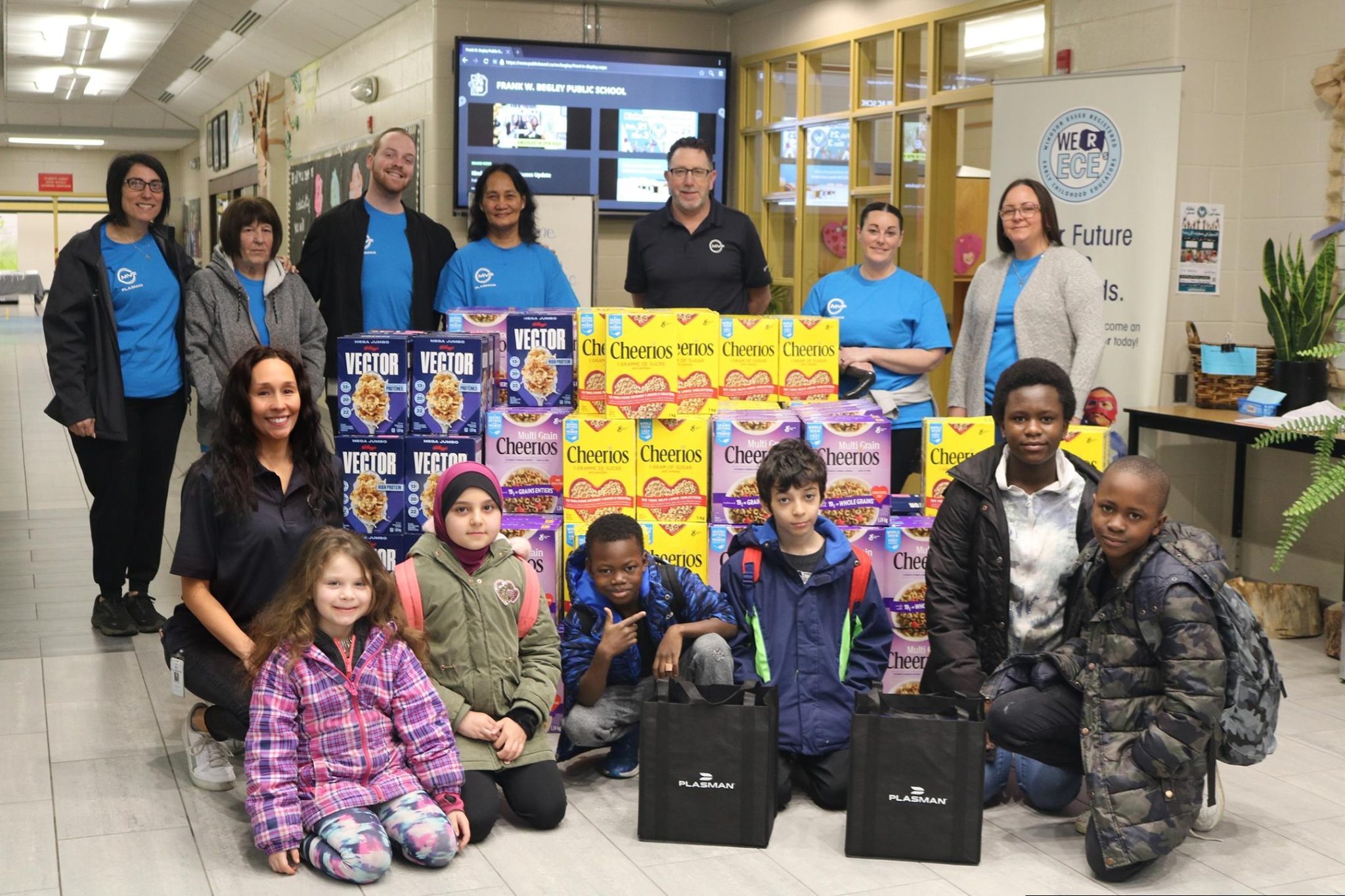 Plasman MVP Ambassadors donate cereal boxes to Frank W. Begley Public ...